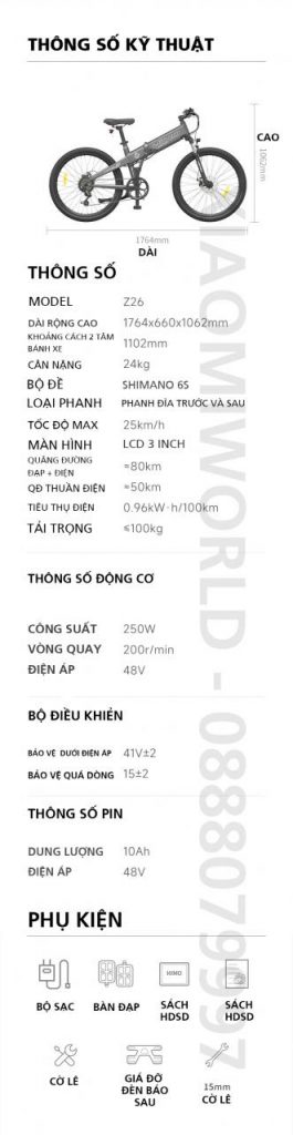 Xe Đạp Điện Xiaomi Himo Z26 Model 2023 - Hệ Thống Phân Phối Xe Điện Trợ Lực Xiaomi Himo